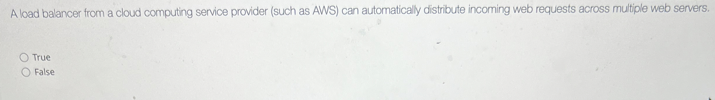 Solved A load balancer from a cloud computing service | Chegg.com