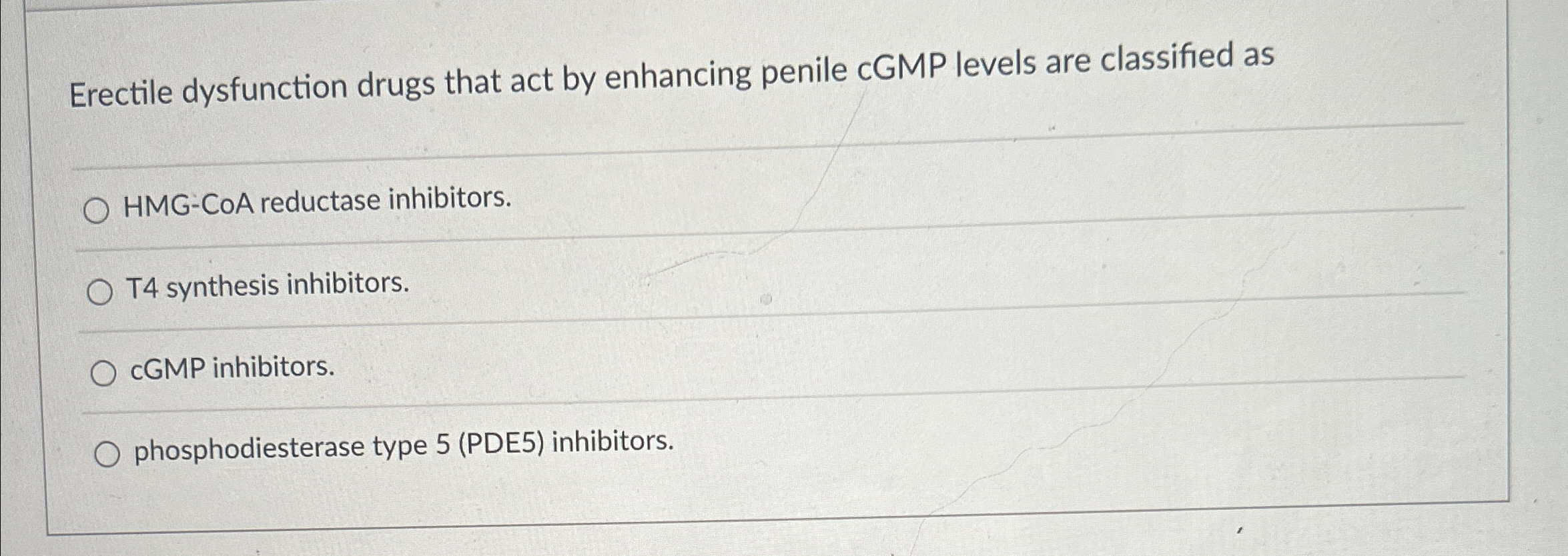 Solved Erectile dysfunction drugs that act by enhancing | Chegg.com