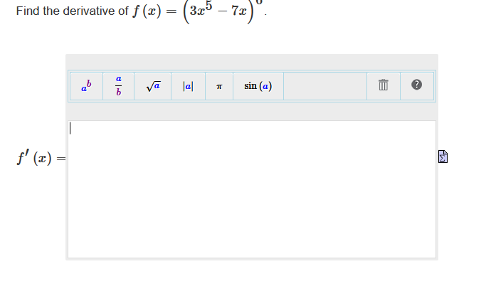 Find the derivative of f(x)=2e^(7x^(6)) | Chegg.com