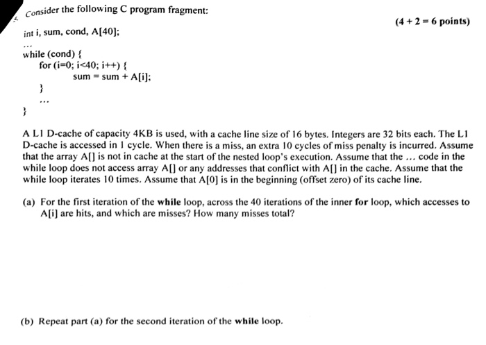 Consider The Following C Program Fragment 42 6