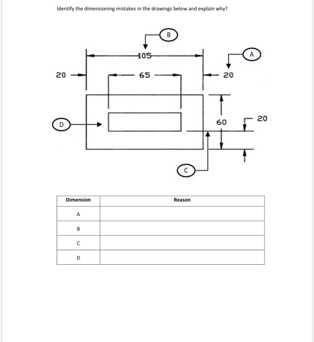 Solved Identify the dimensioning mistakes in the drawings | Chegg.com