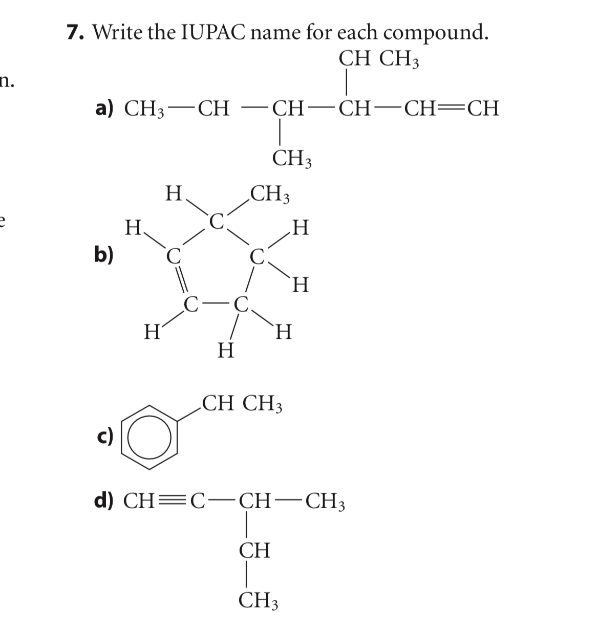 Solved Write the IUPAC name for each compound.a)c) | Chegg.com