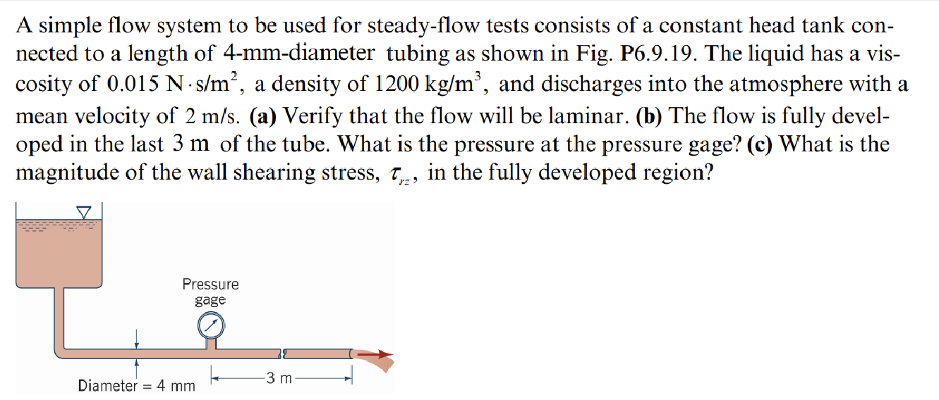 Solved A simple flow system to be ﻿used for steady-flow | Chegg.com
