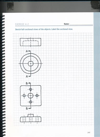 Solved Sketch the full-sectional views of the objects. Lable | Chegg.com