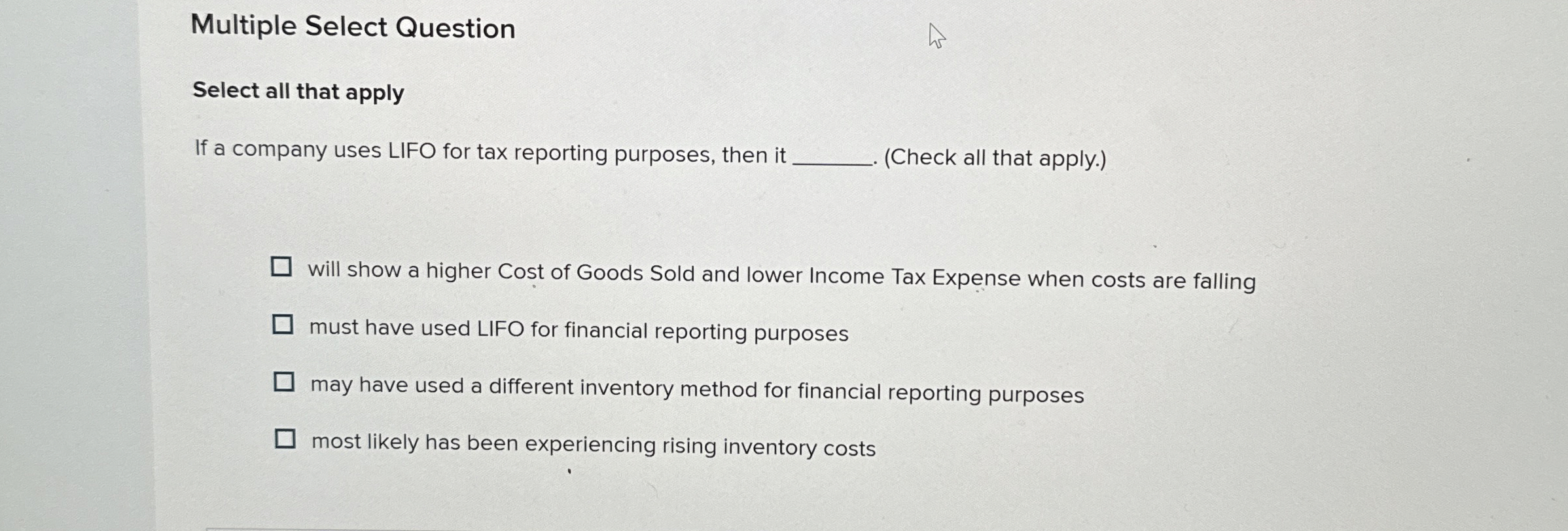 Solved Multiple Select QuestionSelect all that applyIf a | Chegg.com