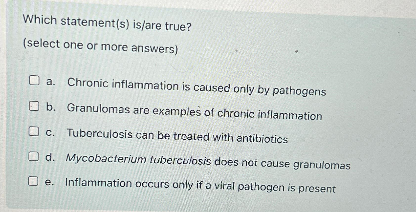 Solved Which statement(s) ﻿is/are true?(select one or more | Chegg.com