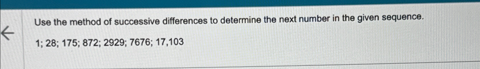 Solved Use the method of successive differences to determine | Chegg.com