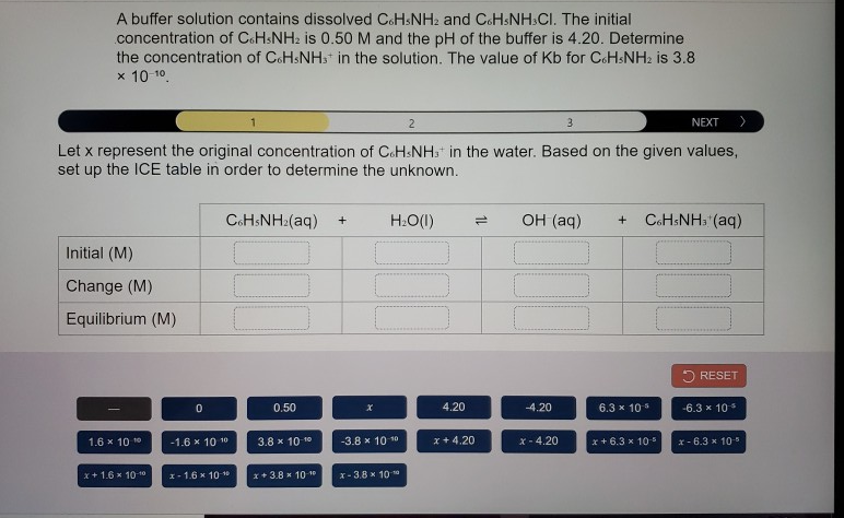 Solved A buffer solution contains dissolved C.HsNHZ and | Chegg.com