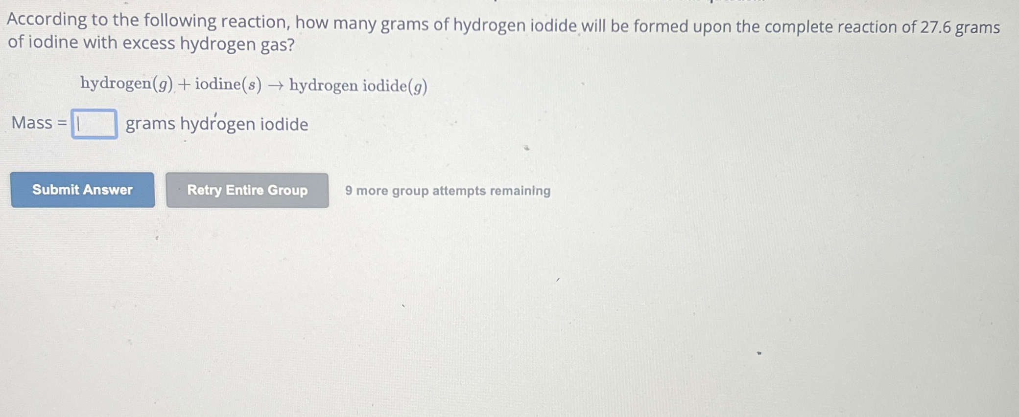Solved According to the following reaction, how many grams | Chegg.com