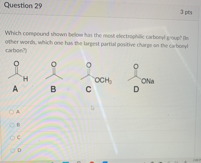 Solved Question 20 3 pts What is the major organic product | Chegg.com
