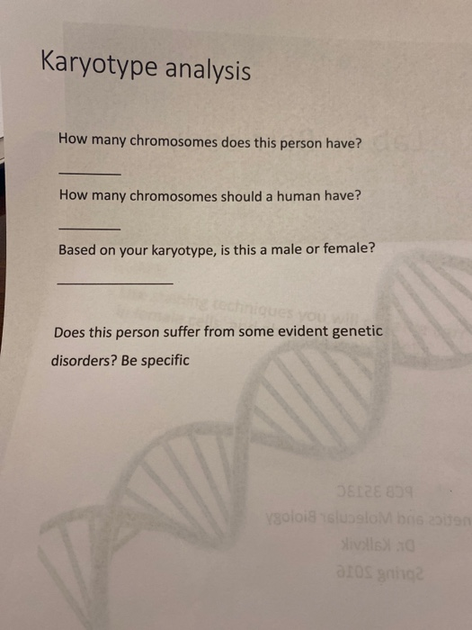 Solved Exercise 2: Karyotype analysis qvovys • In this part | Chegg.com