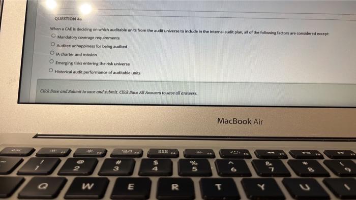 Solved When a CAE is deciding on which auditable units from | Chegg.com