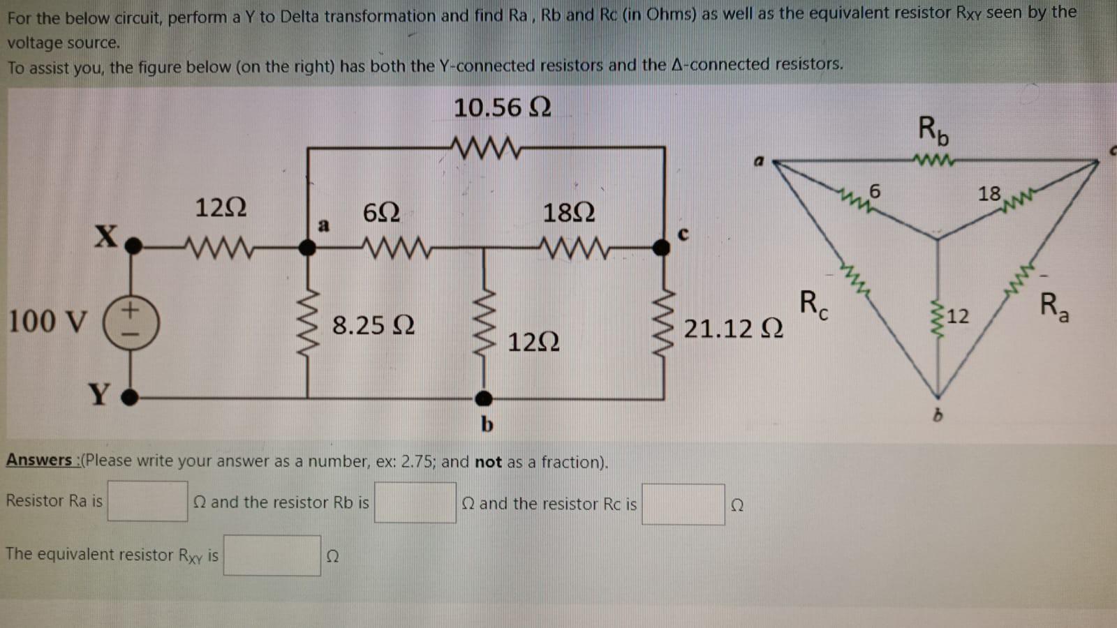 Solved For the below circuit, perform a Y to Delta | Chegg.com