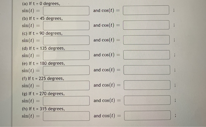 Solved and cos(t) = and cos(t) = and cos(t) = and cos(t) = | Chegg.com