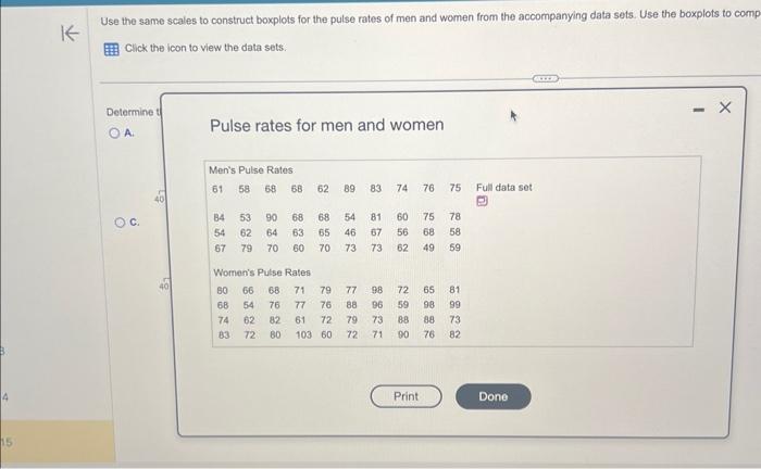 Use the same scales to construct boxplots for the | Chegg.com