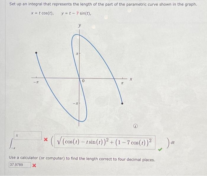 Solved Set up an integral that represents the length of the | Chegg.com