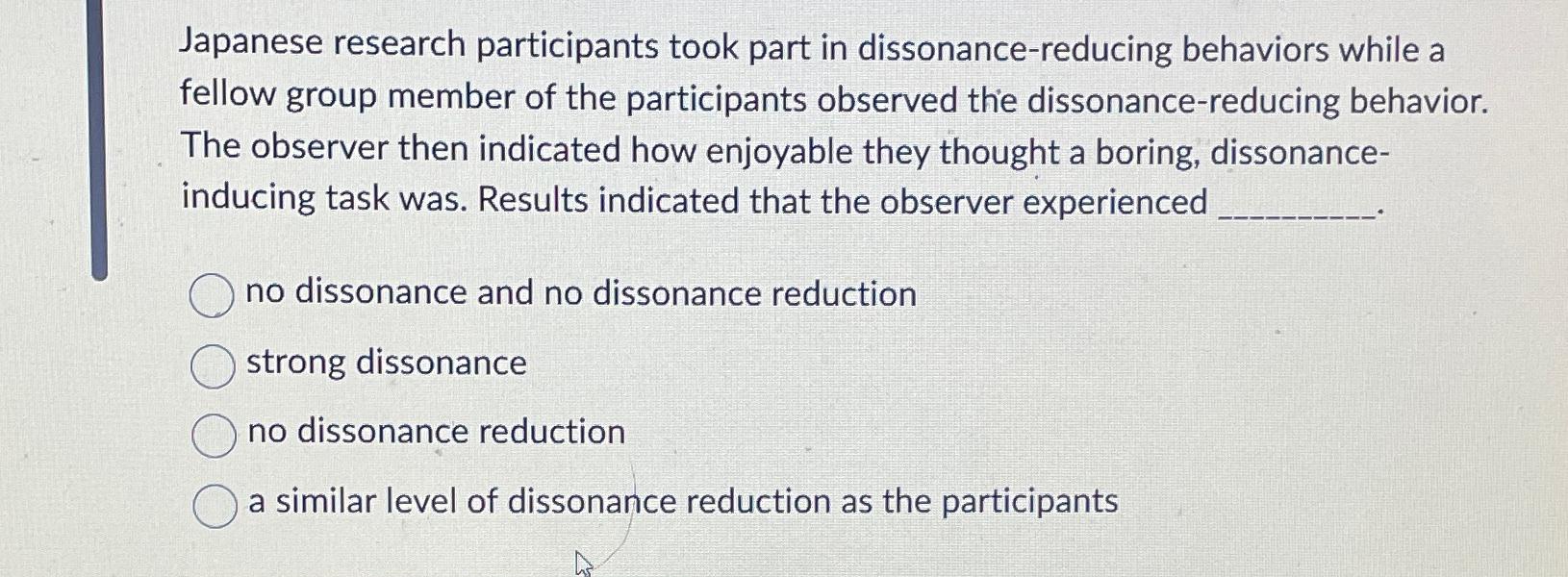 Solved Japanese research participants took part in | Chegg.com