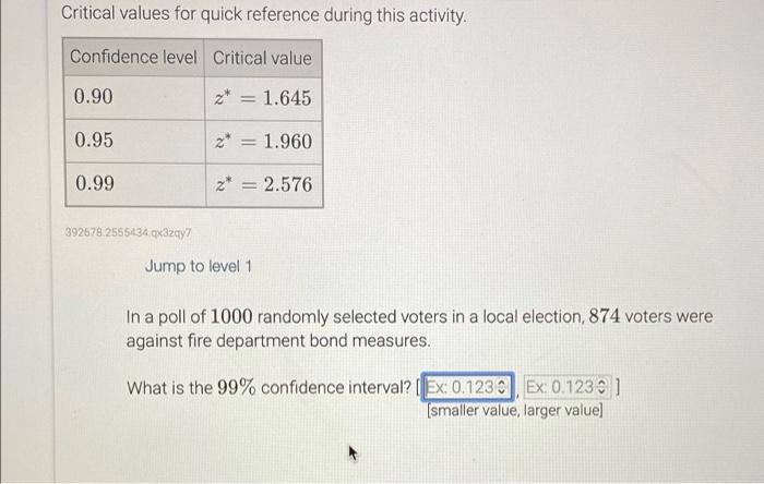 Solved Critical values for quick reference during this | Chegg.com