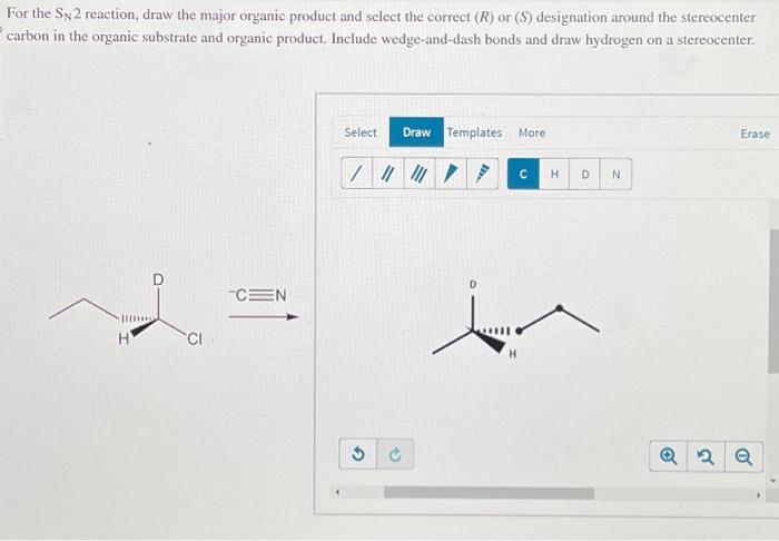 Solved For the SN2 reaction, draw the major organic product | Chegg.com