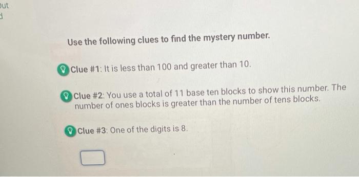 Solved but 3 Use the following clues to find the mystery | Chegg.com