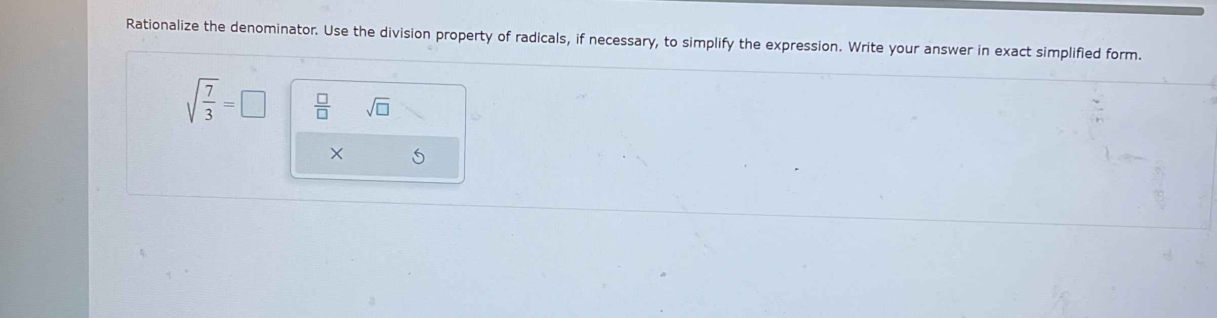 Solved Rationalize the denominator. Use the division | Chegg.com