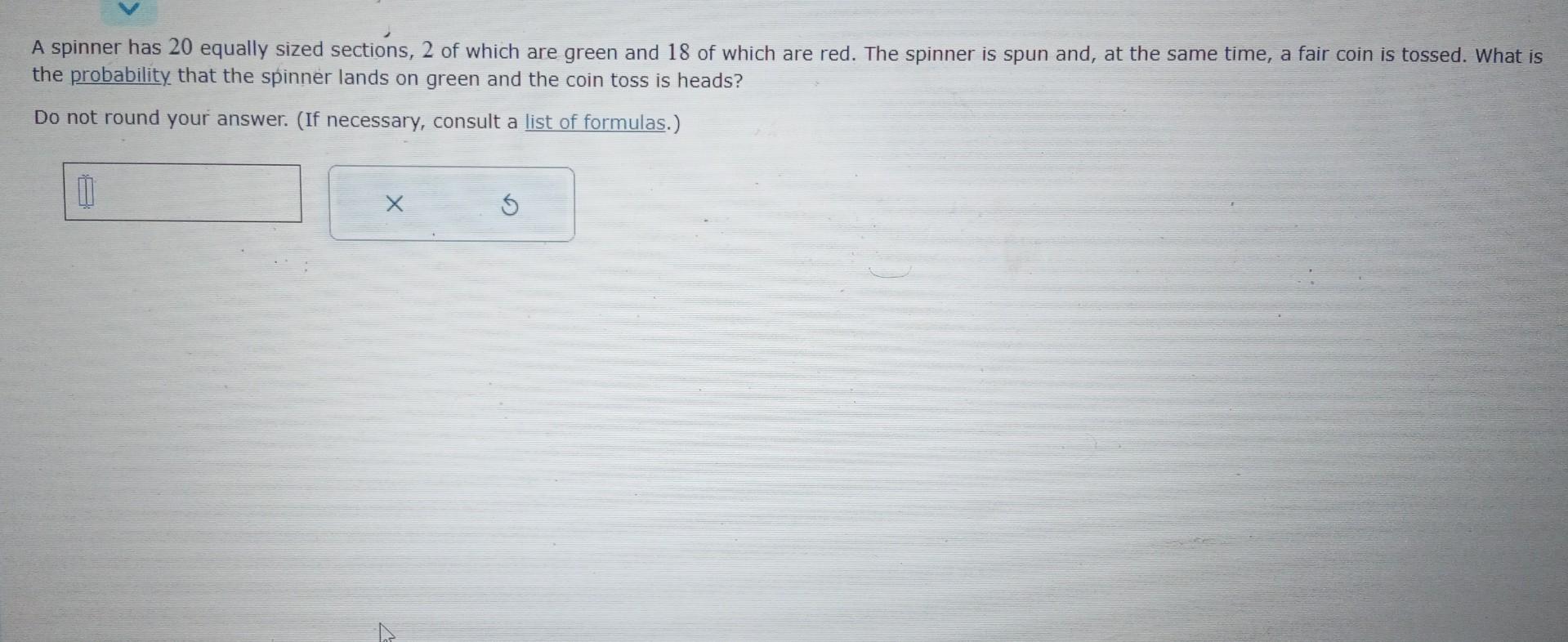 Solved A spinner has 20 equally sized sections, 2 of which | Chegg.com