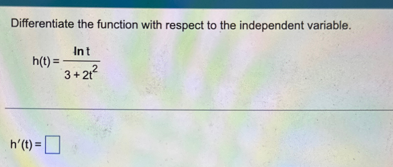 Solved Differentiate the function with respect to the | Chegg.com