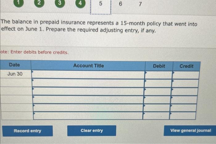 The balance in prepaid insurance represents a 15 | Chegg.com