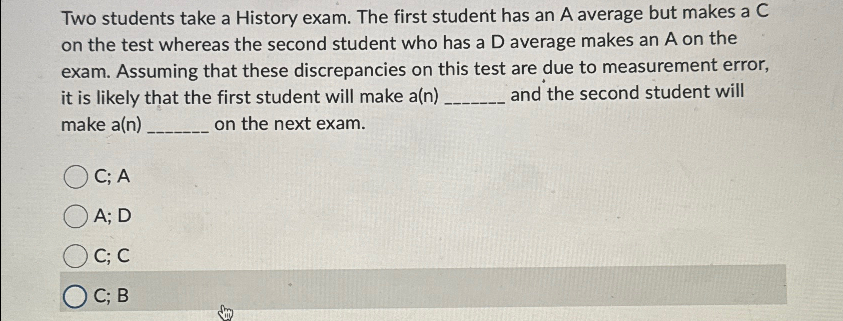 Solved Two students take a History exam. The first student | Chegg.com