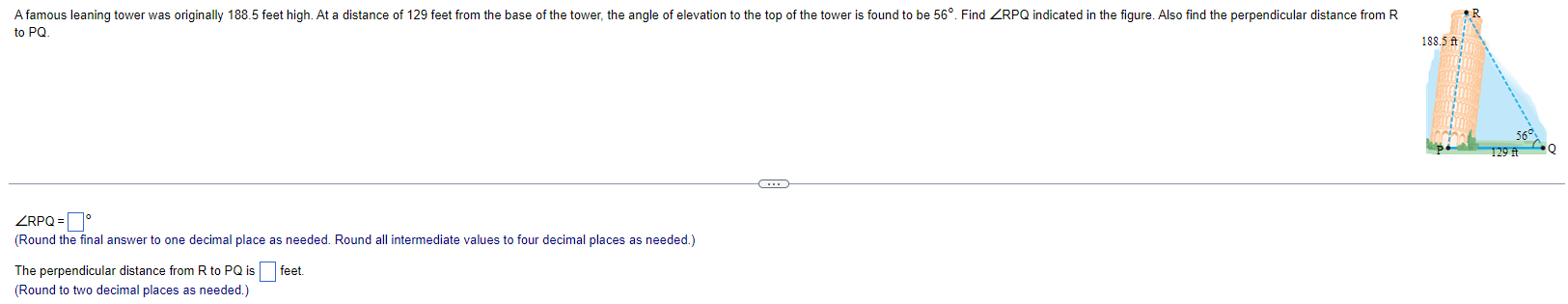 Solved to PQ.??RPQ=(Round the final answer to one decimal | Chegg.com
