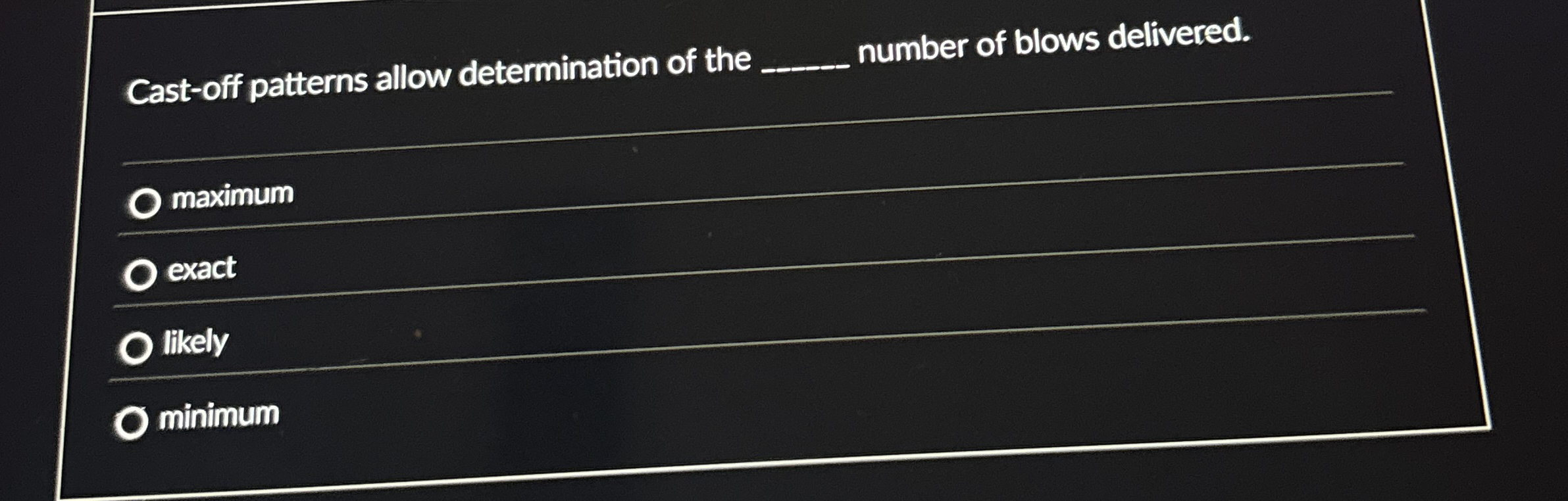 Solved Cast-off patterns allow determination of the q, | Chegg.com