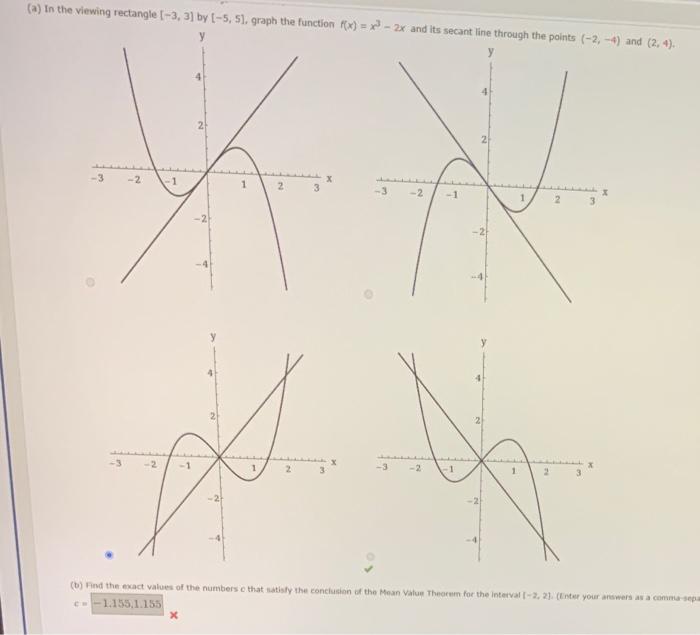 Solved (a) In the viewing rectangle [-3,3] by [-5,5], graph | Chegg.com