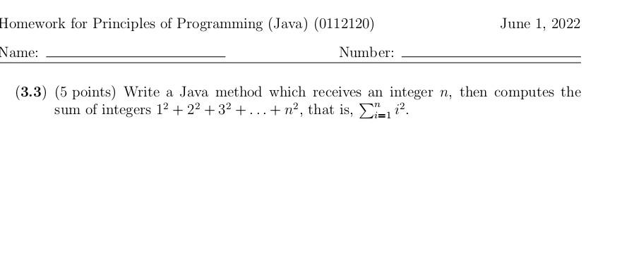 Solved Homework for Principles of Programming (Java) | Chegg.com