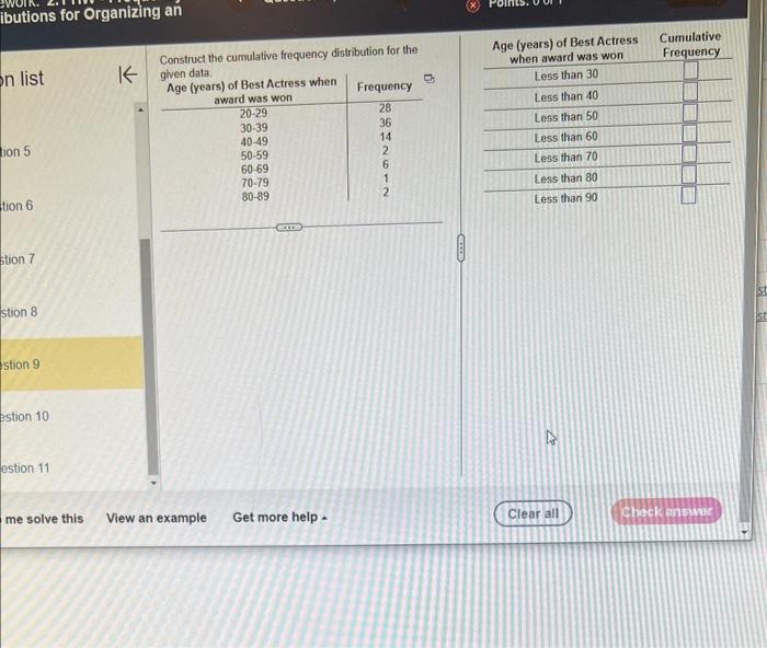 Solved Construct the cumulative frequency distribution for | Chegg.com
