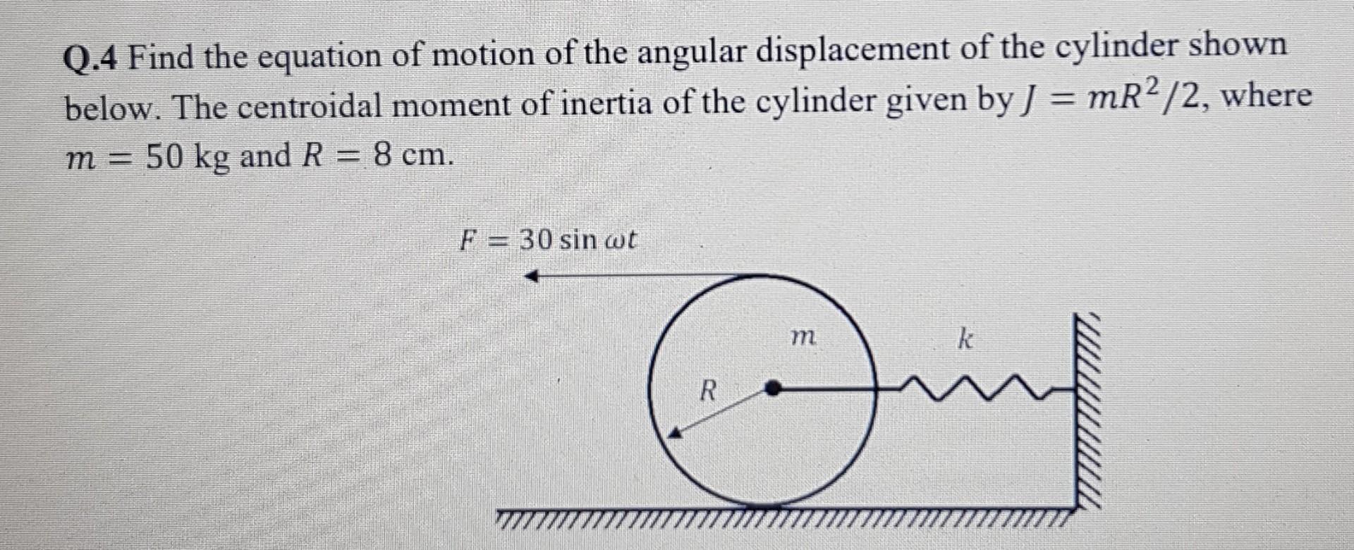 Solved Q.4 Find the equation of motion of the angular | Chegg.com