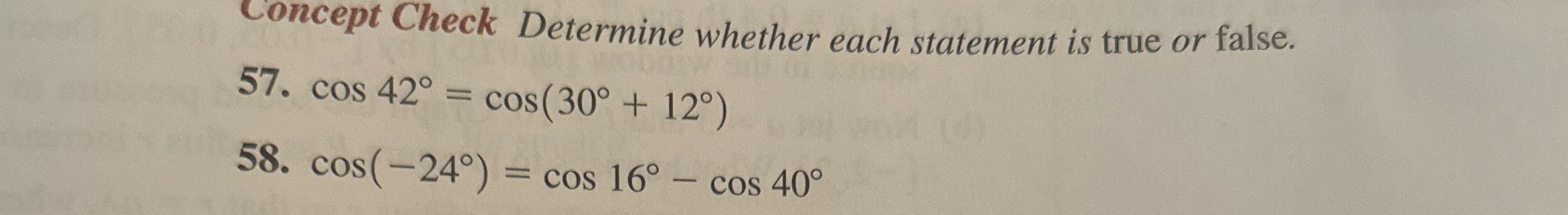 Concept Check Determine whether each statement is | Chegg.com