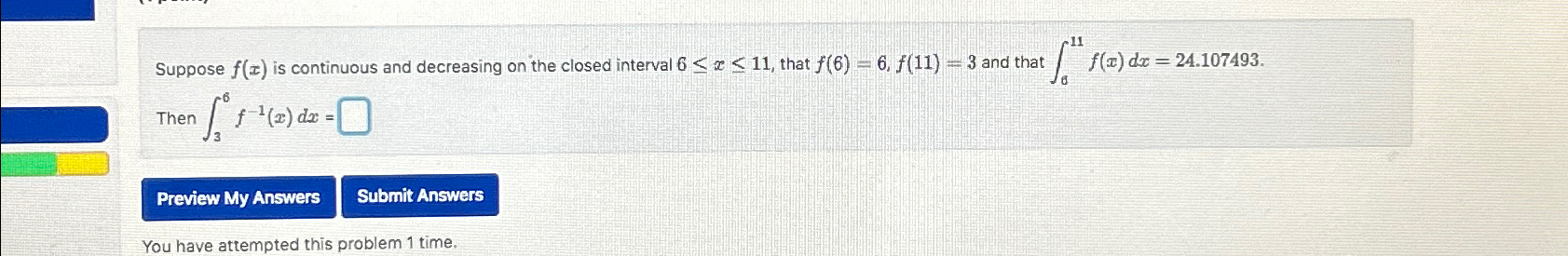 Solved Suppose f(x) ﻿is continuous and decreasing on the | Chegg.com