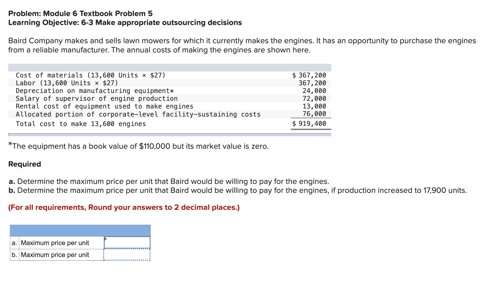 Solved Problem: Module 6 ﻿Textbook Problem 5Learning | Chegg.com