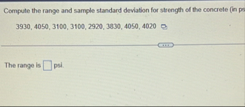 Solved Compute the range and sample standard deviation for | Chegg.com