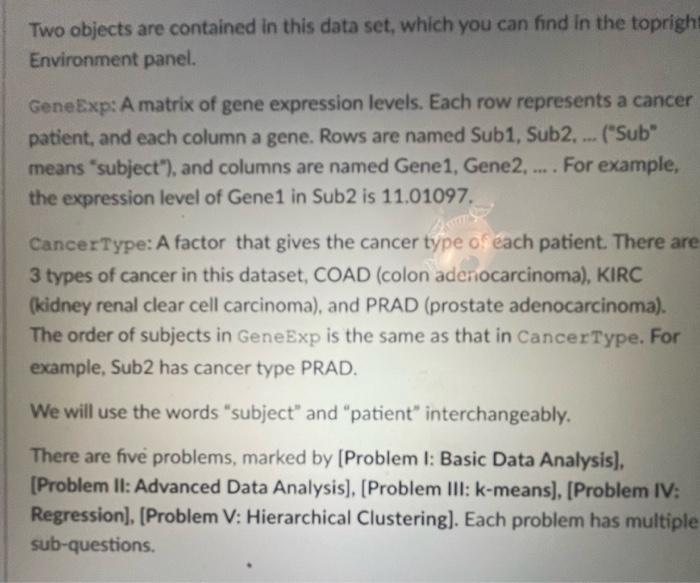 Solved D Question 9 [Problem I: Basic Data Analysis] Which R | Chegg.com