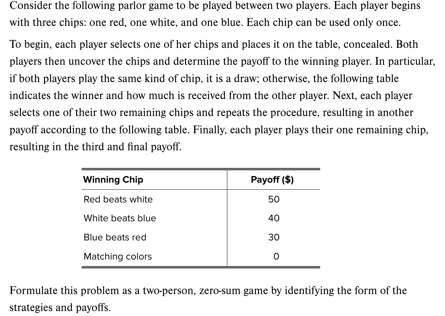Solved Consider the following parlor game to be played | Chegg.com