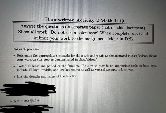 Solved Handwritten Activity 2 Math 1119 Answer the questions | Chegg.com