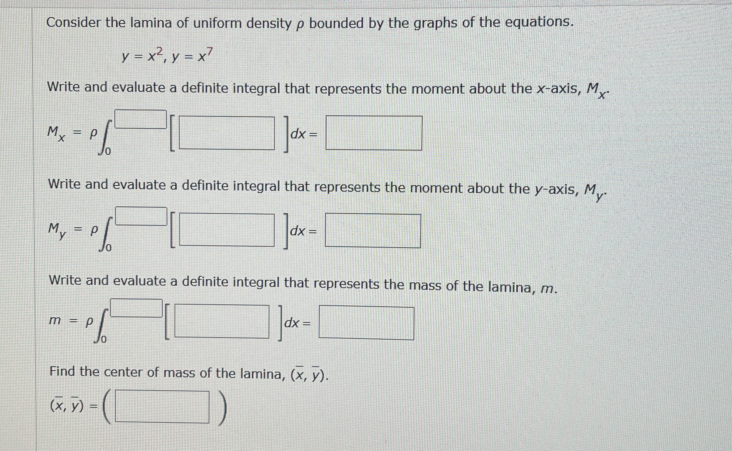 [Solved]: Consider the lamina of uniform density rho bou