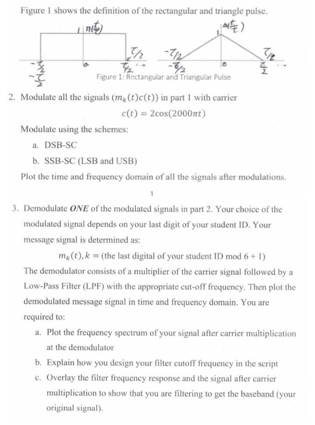 Solved Figure 1 shows the definition of the rectangular and | Chegg.com