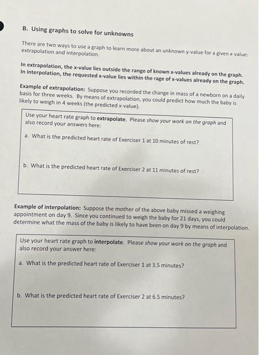 Solved B. Using graphs to solve for unknowns There are two | Chegg.com