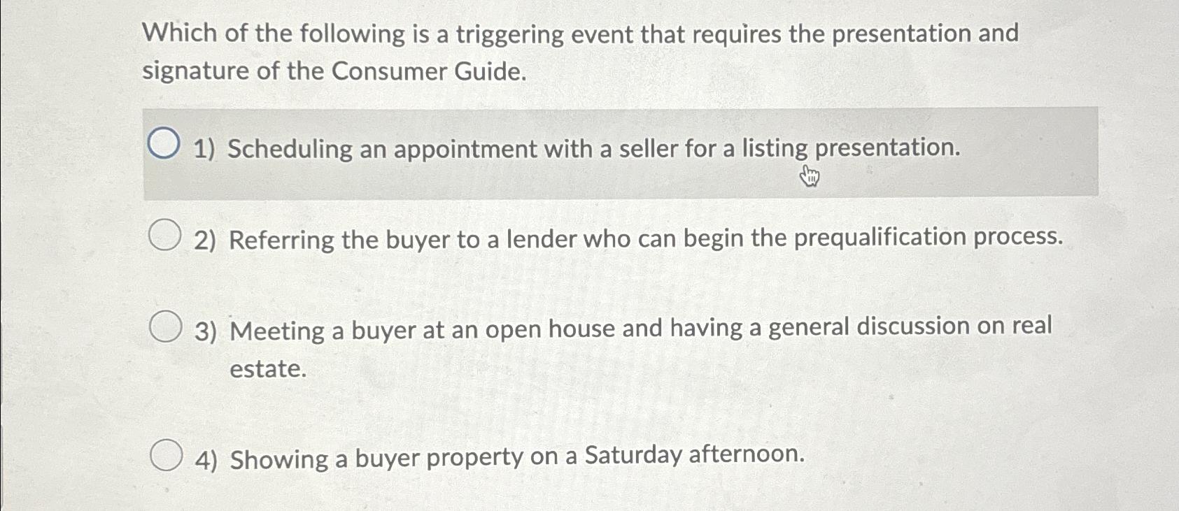 Solved Which of the following is a triggering event that | Chegg.com