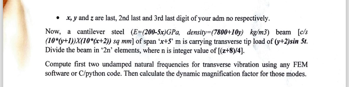 Solved x,y ﻿and z ﻿are last, 2nd last and 3rd last digit of | Chegg.com