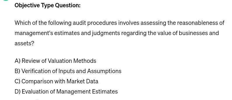 Solved Objective Type Question Which Of The Following Audit