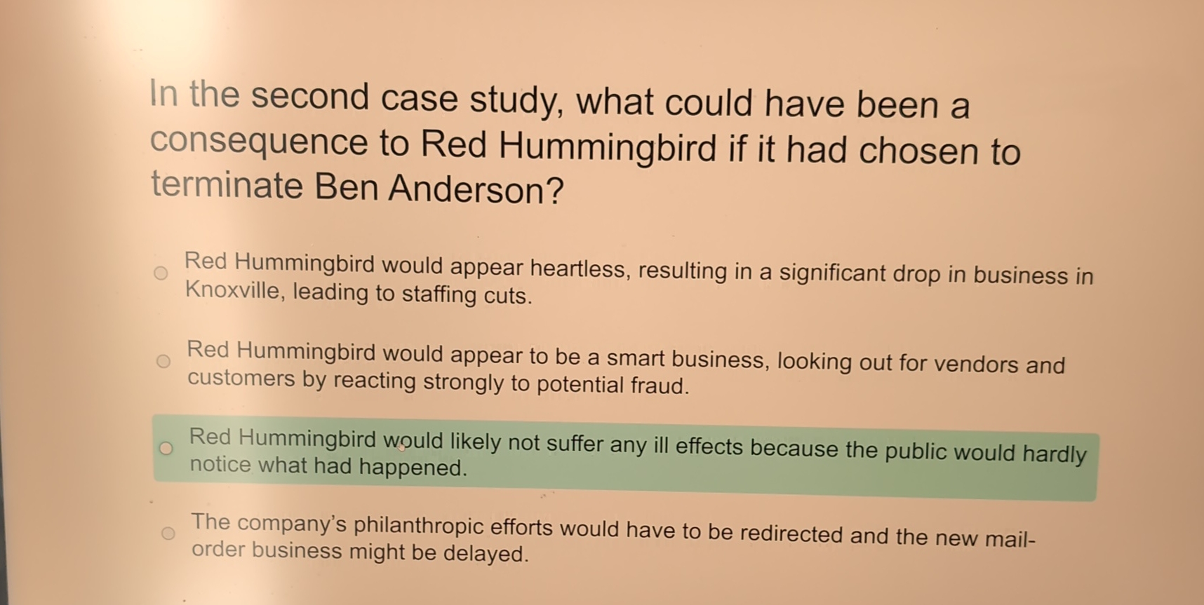 Solved In the second case study, what could have been a | Chegg.com
