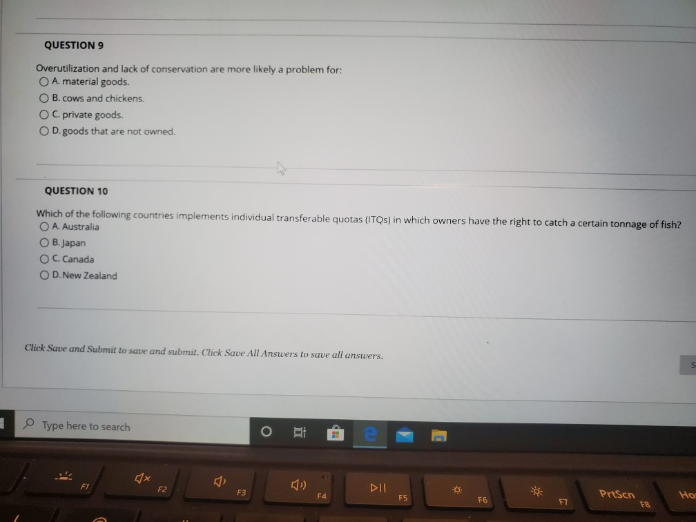 Solved QUESTION 9 Overutilization and lack of conservation | Chegg.com